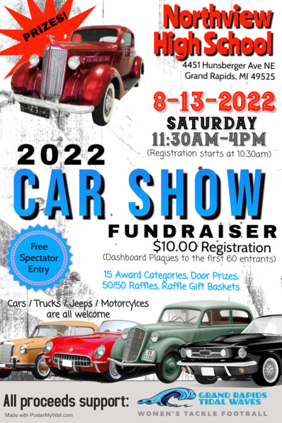Car Show Fundraiser - August 13 - Grand Rapids Tidal Waves
